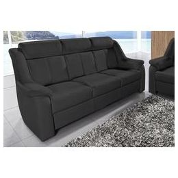 Sit & More 3-Sitzer SIT & MORE "Basel" Sofas Gr. B/H/T: 190cm x 98cm x 95cm, Kunstleder SOFTLUX, schwarz