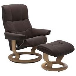 Relaxsessel stressless "Mayfair" Sessel Gr. Leder PALOMA, Classic Base Eiche, Relaxfunktion-Drehfunktion-PlusTMSystem-Gleitsystem, B/H/T: 75 cm x 99 cm x 73 cm, braun (chocolate paloma) mit Hocker, Classic Base, Größe S, M & L, Gestell Eiche