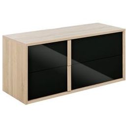 Kombikommode GAMI "Curtys" Sideboards Gr. B/H/T: 119 cm x 53 cm x 45 cm, 2 St., schwarz (eiche sonoma, schwarz)