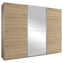 Schwebetürenschrank Rauch "Gandra" Schränke Gr. B/H/T: 271 cm x 210 cm x 62 cm, 3 St., beige (struktureichefarben hell uni)