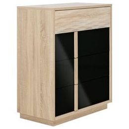 Schubkastenkommode GAMI "Curtys" Sideboards Gr. B/H/T: 89 cm x 104 cm x 45 cm, 4 St., schwarz (eiche sonoma, schwarz) Schubladenkommode