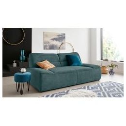 2-Sitzer DOMO collection "Cesena" Sofas Gr. B/H/T: 200cm x 81cm x 109cm, Chenille-Optik, mit Wellenunterfederung, blau (petrol)