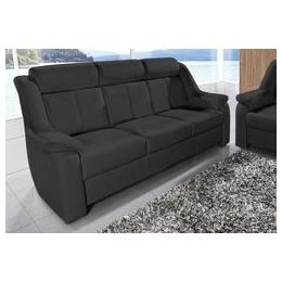 Sit & More 3-Sitzer SIT & MORE "Basel" Sofas Gr. B/H/T: 190cm x 98cm x 95cm, NaturLEDER-Kunstleder, schwarz