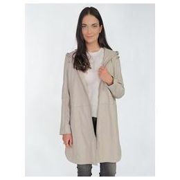 Langjacke Maze "4202198" Gr. S, beige (greige), Damen, Obermaterial: 100% Lammleder / Innenfutter: 100% Baumwolle / Ärmelfutter: 100% Polyester, Jacken