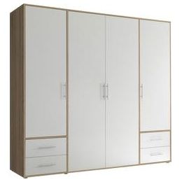 Kleiderschrank Schlafkontor "Valencia" Schränke Gr. B/H/T: 206cm x 195cm x 60cm, 4 St., weiß (sonoma eiche / weiß)