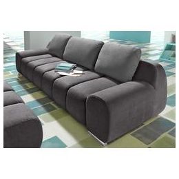 Big-Sofa Inosign "Bono" Sofas Gr. B/H/T: 266cm x 90cm x 102cm, Samtstoff, mit Bettfunktion, grau (fango, grau)