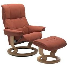 Relaxsessel stressless "Mayfair" Sessel Gr. Leder PALOMA, Classic Base Eiche, Relaxfunktion-Drehfunktion-PlusTMSystem-Gleitsystem, B/H/T: 88 cm x 102 cm x 77 cm, rot (henna paloma) mit Hocker, Classic Base, Größe S, M & L, Gestell Eiche