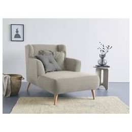 Loveseat Home Affaire "Baggio" Sessel Gr. Struktur fein, B/H/T: 101 cm x 99 cm x 152 cm, grau (taupe)