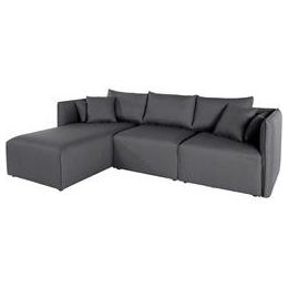 Ecksofa Andas "Nöre L-Form" Sofas Gr. B/H/T: 262cm x 74cm x 172cm, Webstoff, Inklusive 4 Zierkissen, Ottomane links, grau (mittelgrau) Sofas 3 Teile, in vielen Bezugsqualitäten und Farben. S. auch "Nöre"