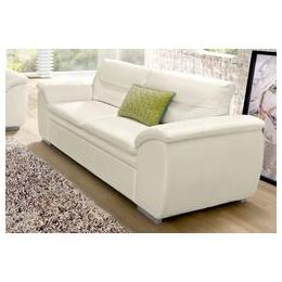 2,5-Sitzer COTTA "Leandra" Sofas Gr. B/H/T: 205cm x 88cm x 90cm, NaturLEDER, weiß (keramik)