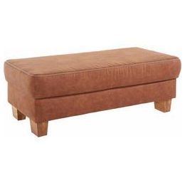 Hocker exxpo - SOFA FASHION "Croma" Gr. B/H/T: 137cm x 46cm x 55cm, Luxus-Microfaser, Hocker, braun (cognac) Polsterhocker