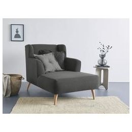 Loveseat Home Affaire "Baggio" Sessel Gr. Struktur fein, B/H/T: 101 cm x 99 cm x 152 cm, grau (anthrazit)