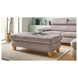 Hocker exxpo - SOFA FASHION "Enya" Gr. B/H/T: 136cm x 45cm x 70cm, Luxus-Microfaser Vintageoptik, grau (hellgrau) Polsterhocker