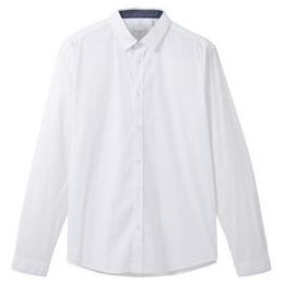 Tom Tailor Herren Hemd mit Kentkragen, weiß, Uni, Gr. L