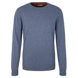 Tom Tailor Herren Schlichter Strickpullover, blau, Gr. XXL