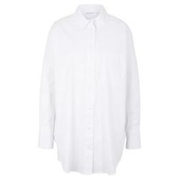 Tom Tailor DENIM Damen Oversized Hemd, weiß, Uni, Gr. XL