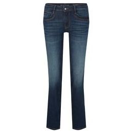 Tom Tailor Damen Alexa Straight Jeans, blau, Logo Print, Gr. 25/32