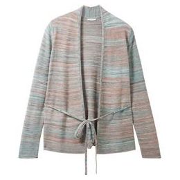 Tom Tailor Damen Cardigan mit Gürtel, grau, Gr. XXXL