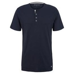 Tom Tailor Herren Pyjama T-Shirt, blau, Logo Print, Gr. 48/S