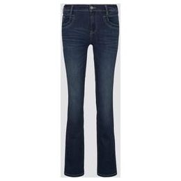 Tom Tailor Damen Alexa Straight Jeans mit Bio-Baumwolle, blau, Logo Print, Gr. 26/30