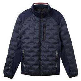 Tom Tailor Herren Hybrid Jacke mit recyceltem Polyester, blau, Uni, Gr. S