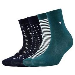 Tom Tailor Unisex 4er Pack Boys Socken mit Weihnachtsdesign, blau, Logo Print, Gr. 27-30