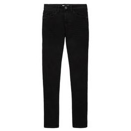 Tom Tailor Herren Troy Slim Jeans, schwarz, Logo Print, Gr. 38/30