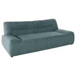 2,5-Sitzer DOMO collection "Cesena" Sofas Gr. B/H/T: 224cm x 81cm x 109cm, Chenille-Optik, mit Wellenunterfederung, blau (petrol)