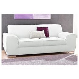 2-Sitzer DOMO collection "Ricardo" Sofas Gr. B/H/T: 204cm x 81cm x 95cm, Luxus-Kunstleder, ohne Funktion, weiß (altweiß)