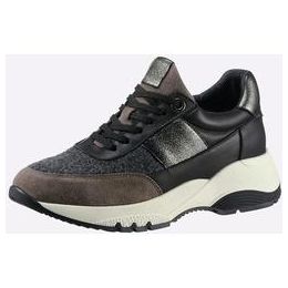 Spot-Light Sneaker HEINE Gr. 36, grau (schwarz, grau, gemustert) Damen Schuhe Schnürer
