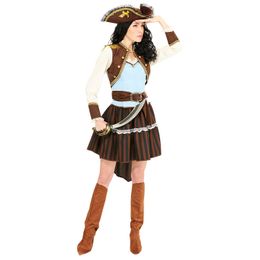 buttinette Kostüm "Piratin" blau/braun für Damen