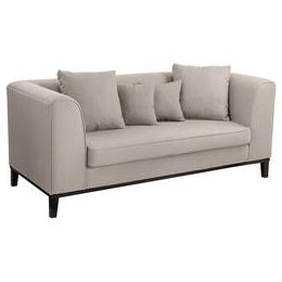 3-Sitzer Fink "Maxim", beige, B:202cm H:84cm T:85cm, Sofas, mit schmalem Holzsockel, inklusive 4 Zierkissen