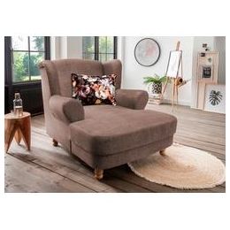 Loveseat Home Affaire "Tassilo" Sessel Gr. Velours, Loveseat, B/H/T: 121cm x 107cm x 147cm, braun (hellbraun)