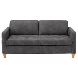 2,5-Sitzer Home Affaire "Earl" Sofas Gr. B/H/T: 163cm x 78cm x 78cm, Luxus-Microfaser Lederoptik, grau (anthrazit)