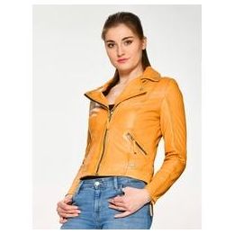 Lederjacke Mustang "31019198" Gr. XL, gelb (curry) Damen Jacken