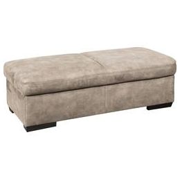 Hocker exxpo - SOFA FASHION "Salerno" Gr. B/H/T: 140cm x 46cm x 67cm, Luxus-Microfaser Lederoptik, beige (sahara) Polsterhocker Hocker