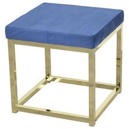 Sitzhocker Inosign Hocker Gr. B/H/T: 45 cm x 45 cm x 45 cm, Samtstruktur, blau