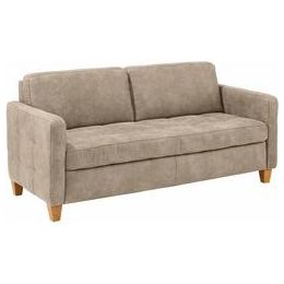 2,5-Sitzer Home Affaire "Earl" Sofas Gr. B/H/T: 163cm x 78cm x 78cm, Luxus-Microfaser Lederoptik, beige