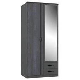 Kleiderschrank wimex "Duo", grau (graphitfarben, digi, steel, optik), B:90cm H:198cm T:58cm, Schränke