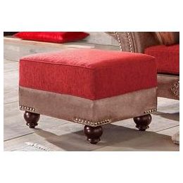 Hocker Home Affaire "King George" Gr. B/H: 59cm x 46cm, Vintage-Chenille, braun (braun, rot)