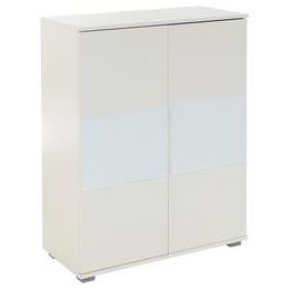 Hochkommode Priess Sideboards Gr. B: 82cm, 2 Türen, weiß (weiß/weißglas) Türkommode