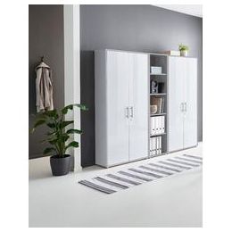 Schrank-Set BMG MÖBEL "Tabor" Kastenmöbel-Sets grau (lichtgrau/ weiß hg)