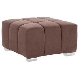 Hocker exxpo - SOFA FASHION "Elias" Gr. B/H/T: 71cm x 42cm x 71cm, Webvelours, Hocker, braun (hellbraun) Polsterhocker Hocker