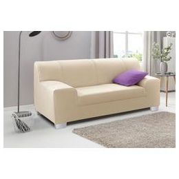 2-Sitzer DOMO collection "Amando" Sofas Gr. B/H/T: 142cm x 74cm x 79cm, Kunstleder SOFTLUX, ohne Funktion, beige (creme)