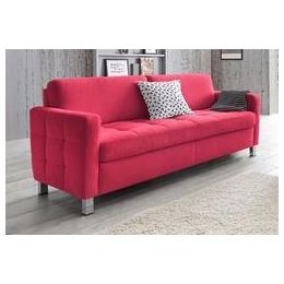 Sit & More 3-Sitzer SIT & MORE "Pablo" Sofas Gr. B/H/T: 163cm x 78cm x 78cm, Luxus-Microfaser, rot