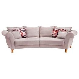 Big-Sofa Home Affaire "Tassilo" Sofas Gr. B/H/T: 350cm x 95cm x 110cm, Chenille-Struktur, Big-Sofa halbrund, rosa (flamingo)