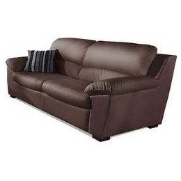 2,5-Sitzer COTTA "Dani", braun, B:183cm H:87cm T:89cm, Luxus-Microfaser aus 100% Polyester, NaturLEDER (echtes Rindsleder), Sofas