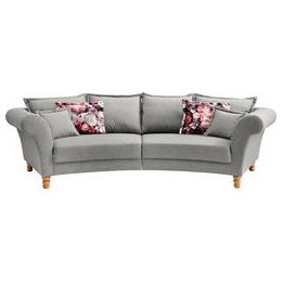 Big-Sofa Home Affaire "Tassilo" Sofas Gr. B/H/T: 350cm x 95cm x 110cm, Struktur fein, Big-Sofa halbrund, grau