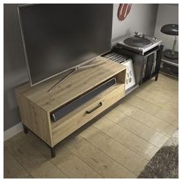 Media-Board GAMI "Argun" Sideboards Gr. B/H/T: 180cm x 51cm x 45cm,, braun (eichefarben artisan/schwarz)