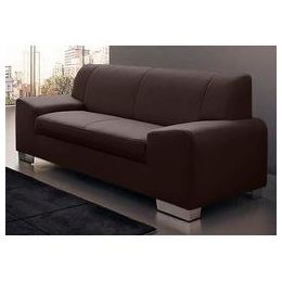 2-Sitzer DOMO collection "Alisson" Sofas Gr. B/H/T: 164cm x 75cm x 83cm, Luxus-Kunstleder, ohne Funktion, braun